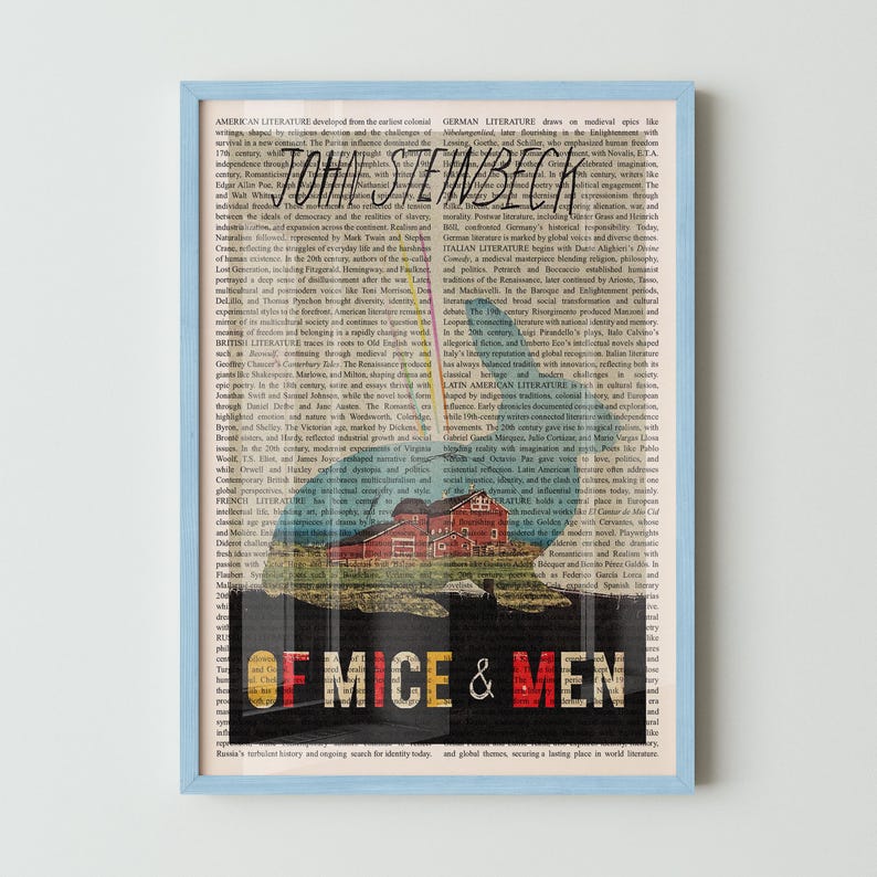 John Steinbeck's of Mice and Men Wall Art Poster Print, Framed Wall Art ...