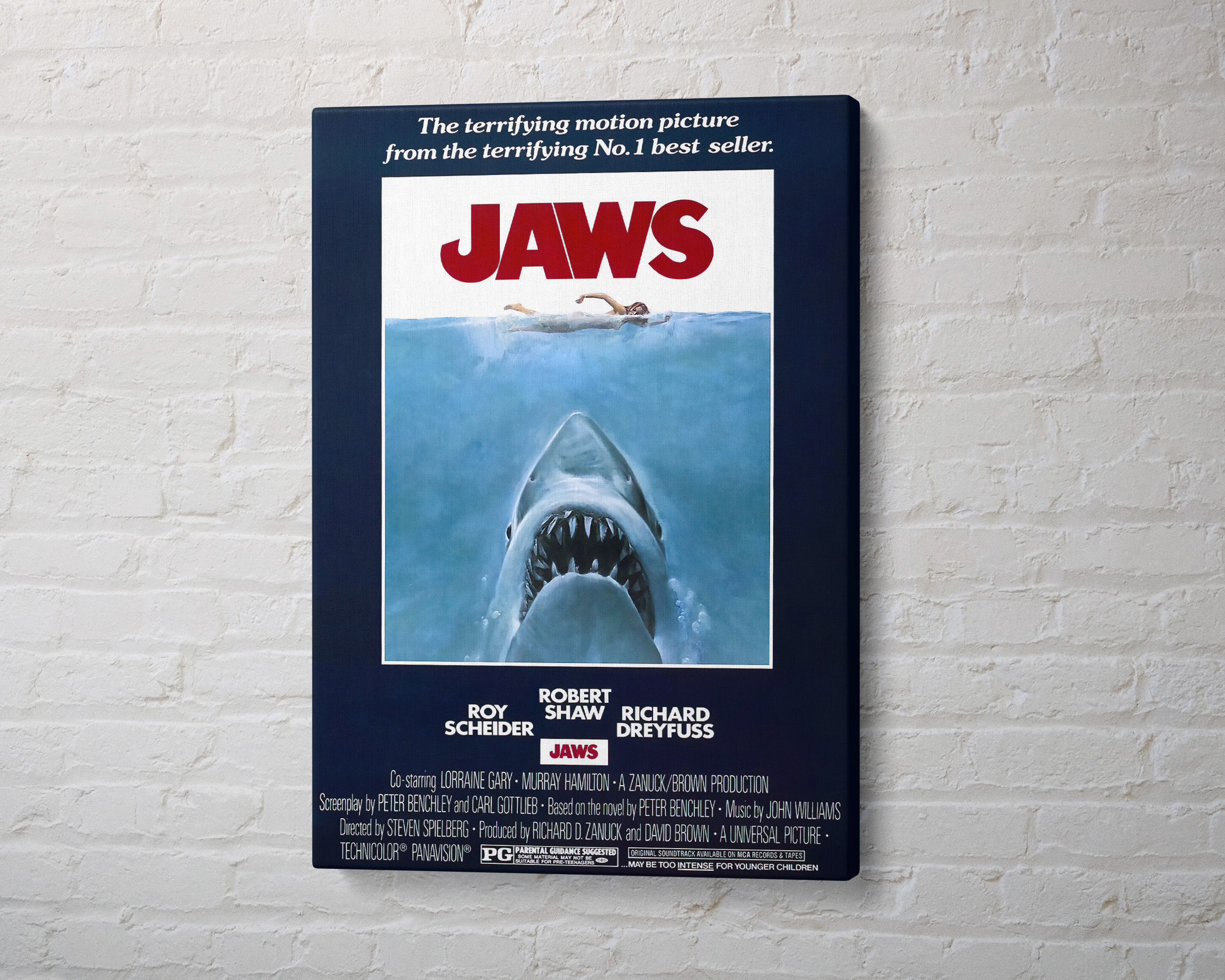 Jaws Poster Canvas | Jaws Canvas Print, Jaws Print, Jaws Wall Art ...