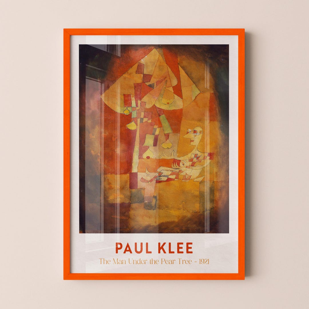 Paul Klee's the Man Under the Pear Tree Exhibition Poster, Abstract ...
