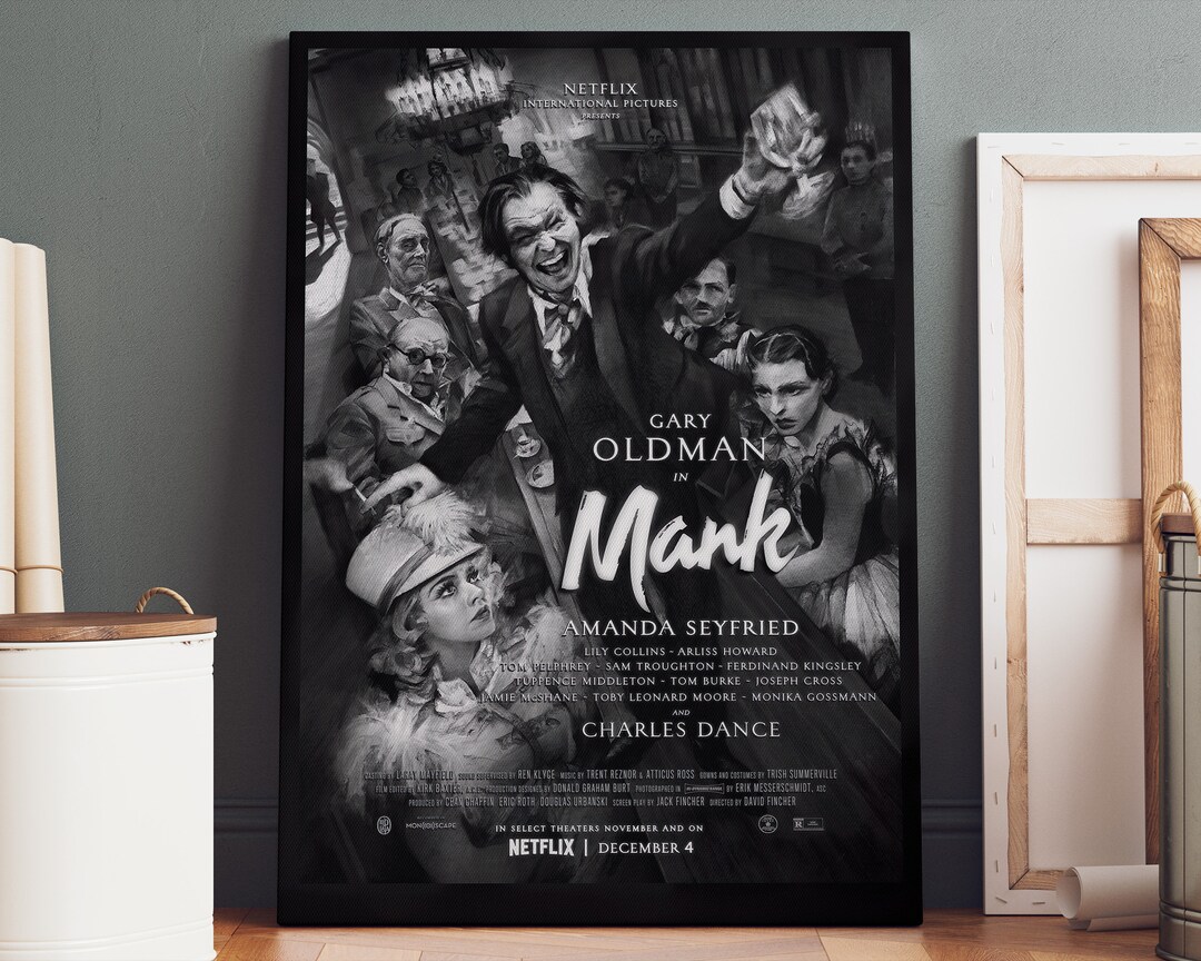 Mank Poster Canvas Mank Canvas Print, Mank Print, Mank Wall Art, Canvas ...