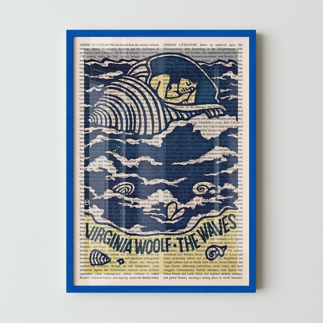 Virginia Woolf's the Waves Wall Art Poster Print, Framed Wall Art, Book ...