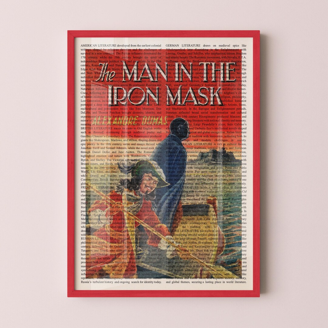 Alexandre Dumas Man in the Iron Mask Wall Art Poster, Framed Wall Art ...