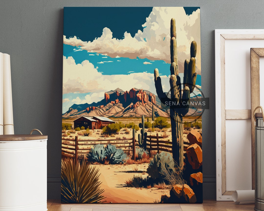 Arizona Desert Poster Canvas, Arizona Print, Arizona Wall Art, Canvas ...