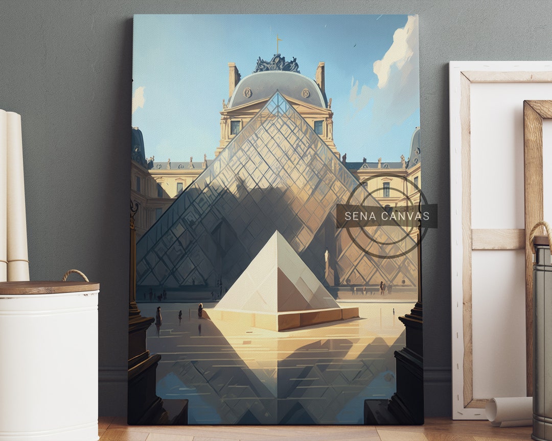 Louvre Museum Poster Canvas, Louvre Print, Louvre Wall Art, Canvas Wall ...