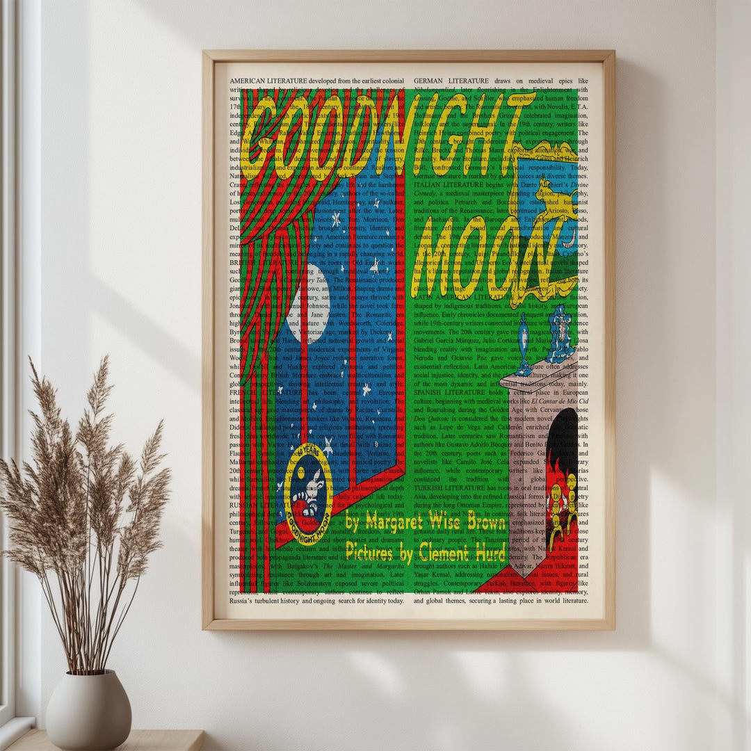 Goodnight Moon Wall Art Poster Print, Framed Wall Art, Book Cover ...
