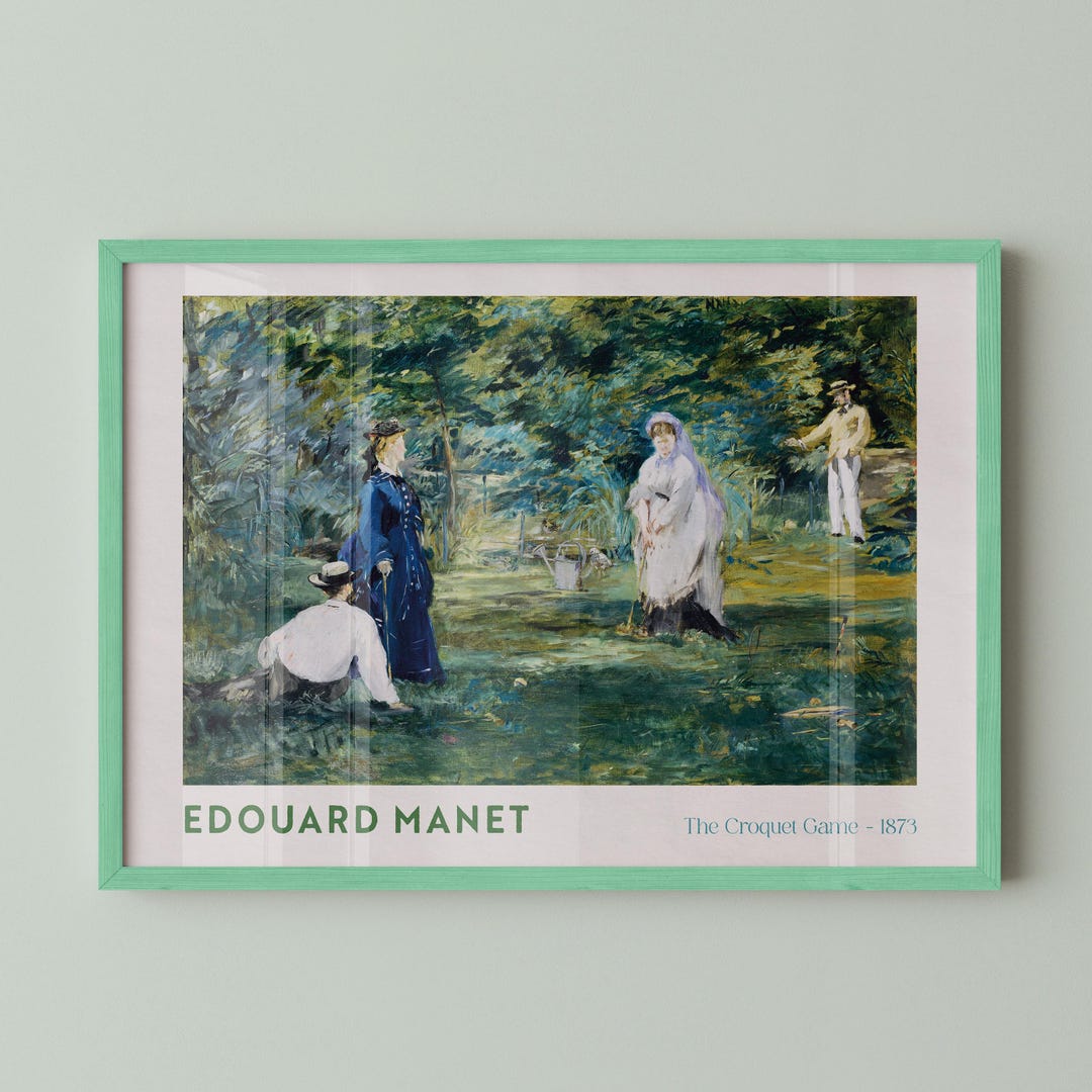 Edouard Manet's the Croquet Game Exhibition Poster, Framed Wall Art ...