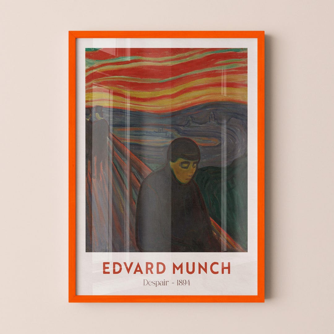 Edvard Munch's Despair Exhibition Poster, Framed Wall Art, Floral Wall ...