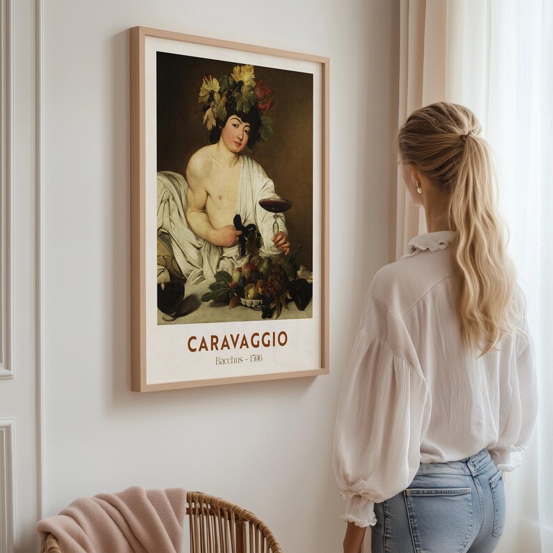 Caravaggio's Bacchus Exhibition Wall Art, Framed Wall Art Poster Print ...