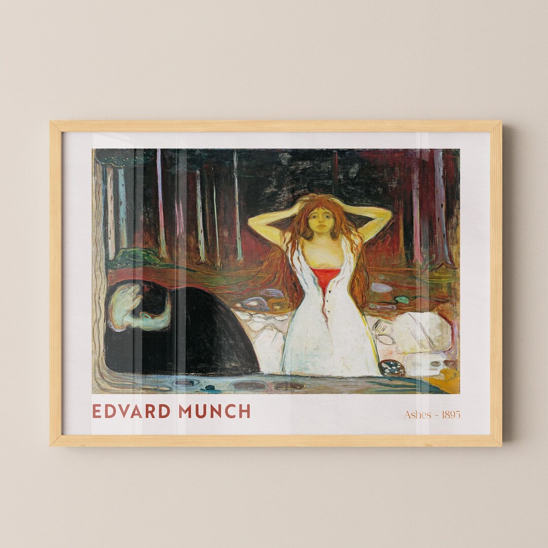 Edvard Munch's Ashes Exhibition Poster, Framed Wall Art, Floral Wall ...