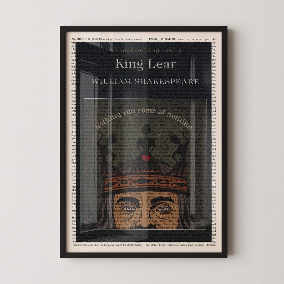 Shakespeare's King Lear Wall Art Poster Print, Framed Wall Art, Book ...
