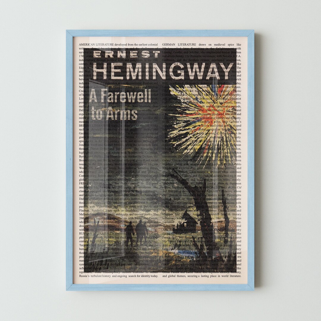 Ernest Hemingway's A Farewell to Arms Wall Art Poster, Framed Wall Art ...
