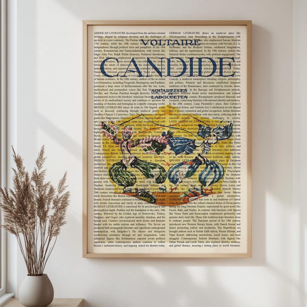 Voltaire Candide Wall Art Poster Print, Framed Wall Art, Book Cover ...