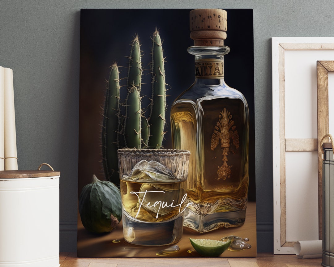 Tequila Poster, Tequila Print, Tequila Canvas Wall Art, Alcohol Poster ...