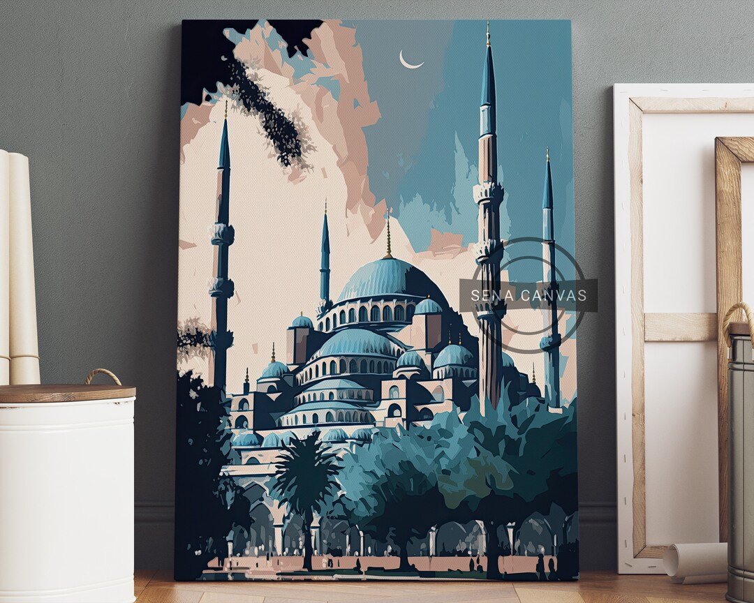 Blue Mosque Poster Canvas, Blue Mosque Wall Art, Istanbul Poster ...