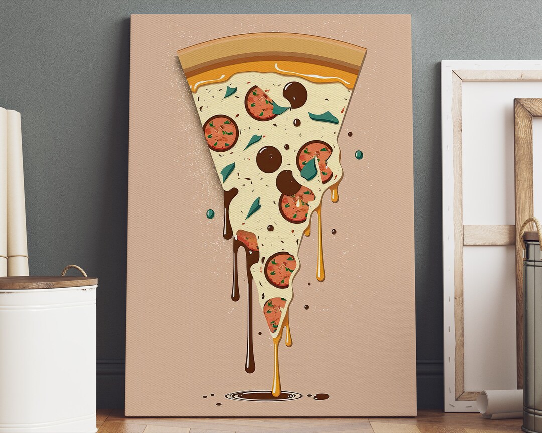 Pizza Poster, Pizza Print, Pizza Canvas Wall Art, Food Print, Food Wall ...