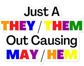 Just a They Them Causing Mayhem Sticker - Etsy