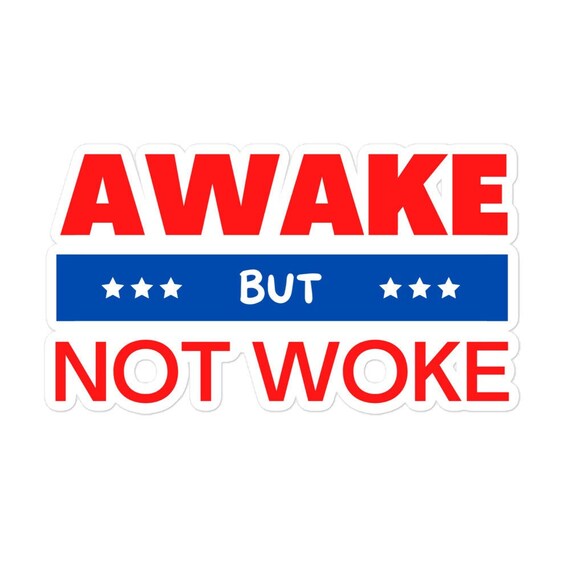 Awake Not Woke Sticker Car Bumper Political Mirror Funny - Etsy
