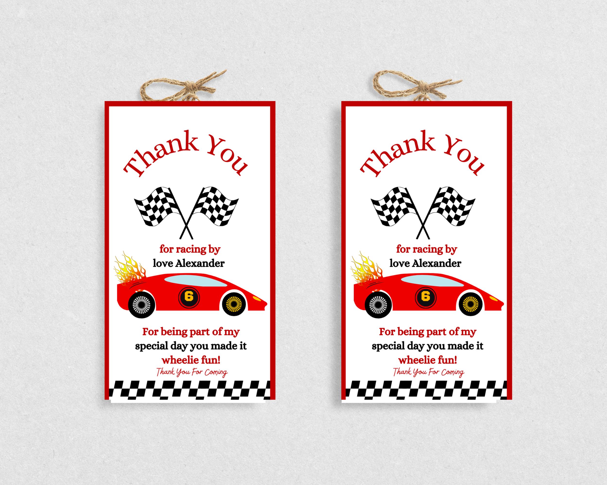 Race Car Favor Tags,two Fast Gift Tags,boy 2nd Birthday Party Thank You ...