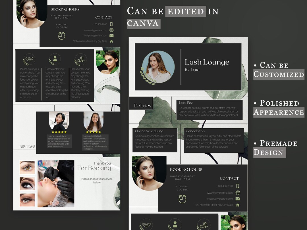 Acuity Scheduling Template Hair Stylist, Diy Acuity Template Esthetic ...