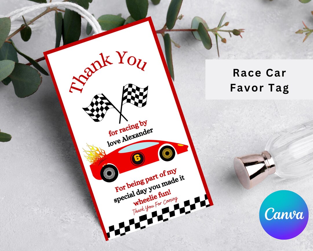 Race Car Favor Tags,two Fast Gift Tags,boy 2nd Birthday Party Thank You ...