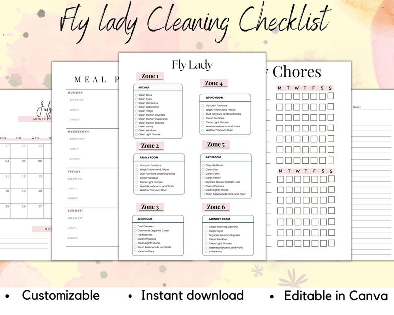 Fly Lady Cleaning Schedule, Fly Lady Printables, Flylady Cleaning ...