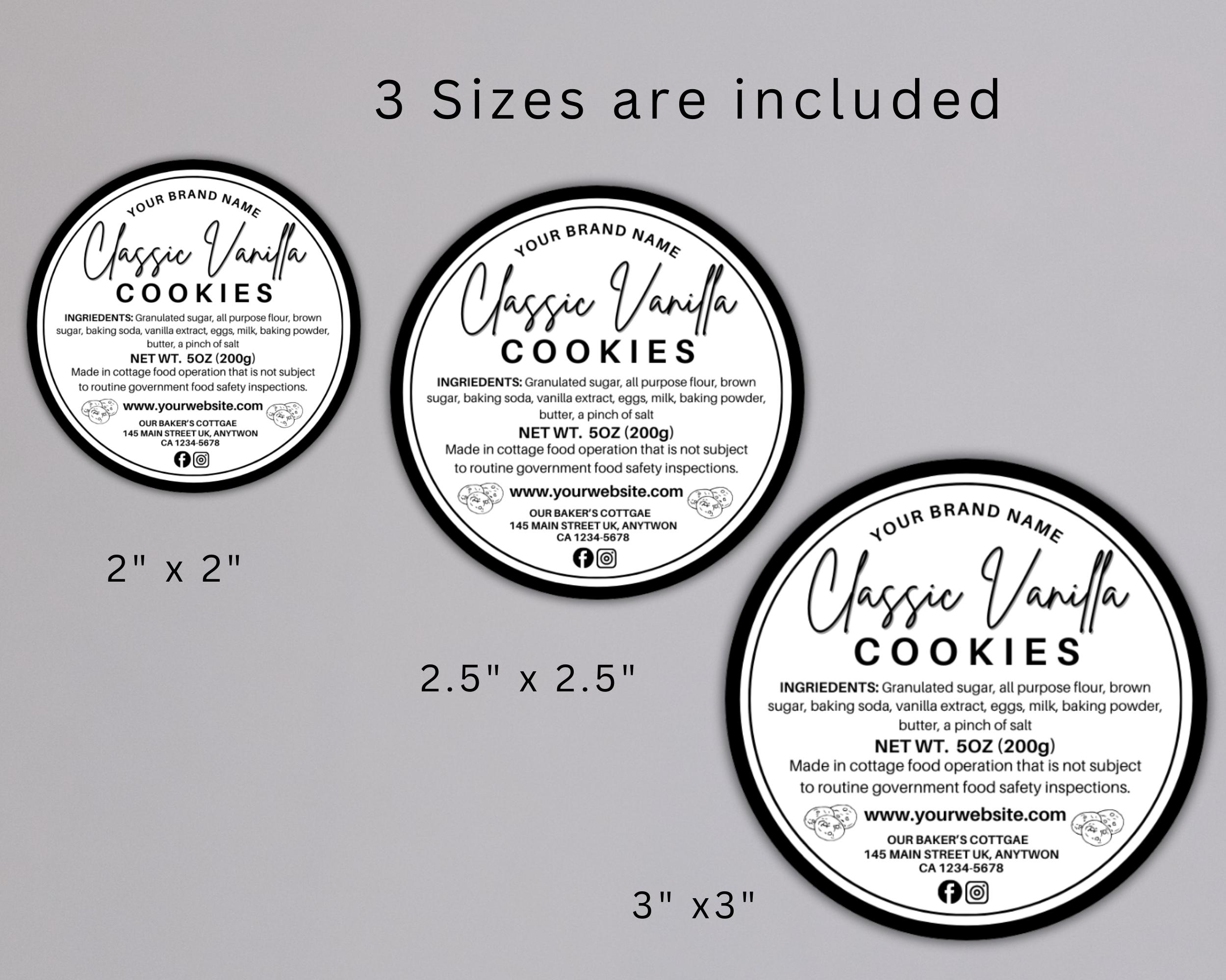 Homemade Food Label Template, Round Printable Seal, Cookie Label ...