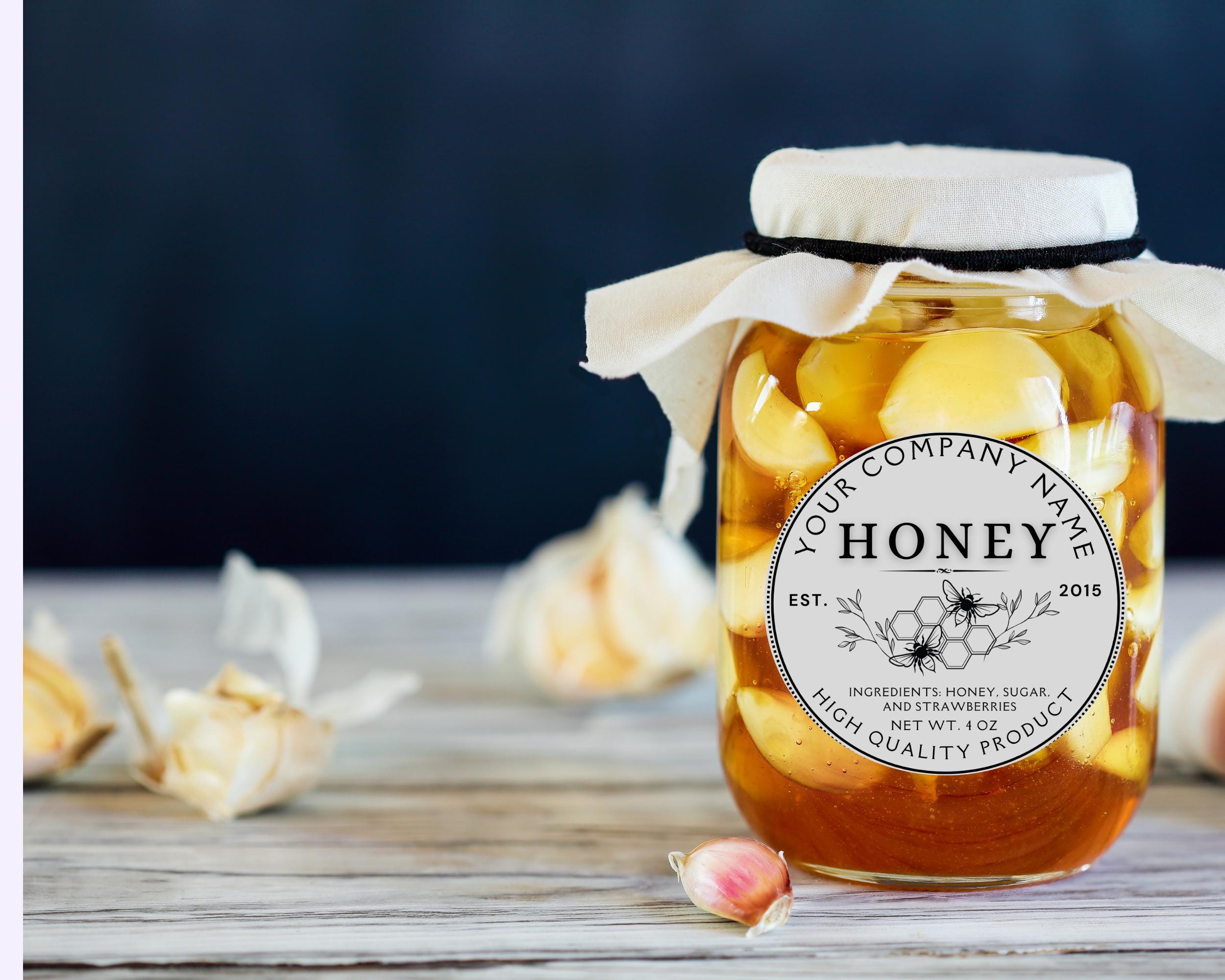 Honey Labels, Homemade Product Label, Custom Round Label, Honey Round ...