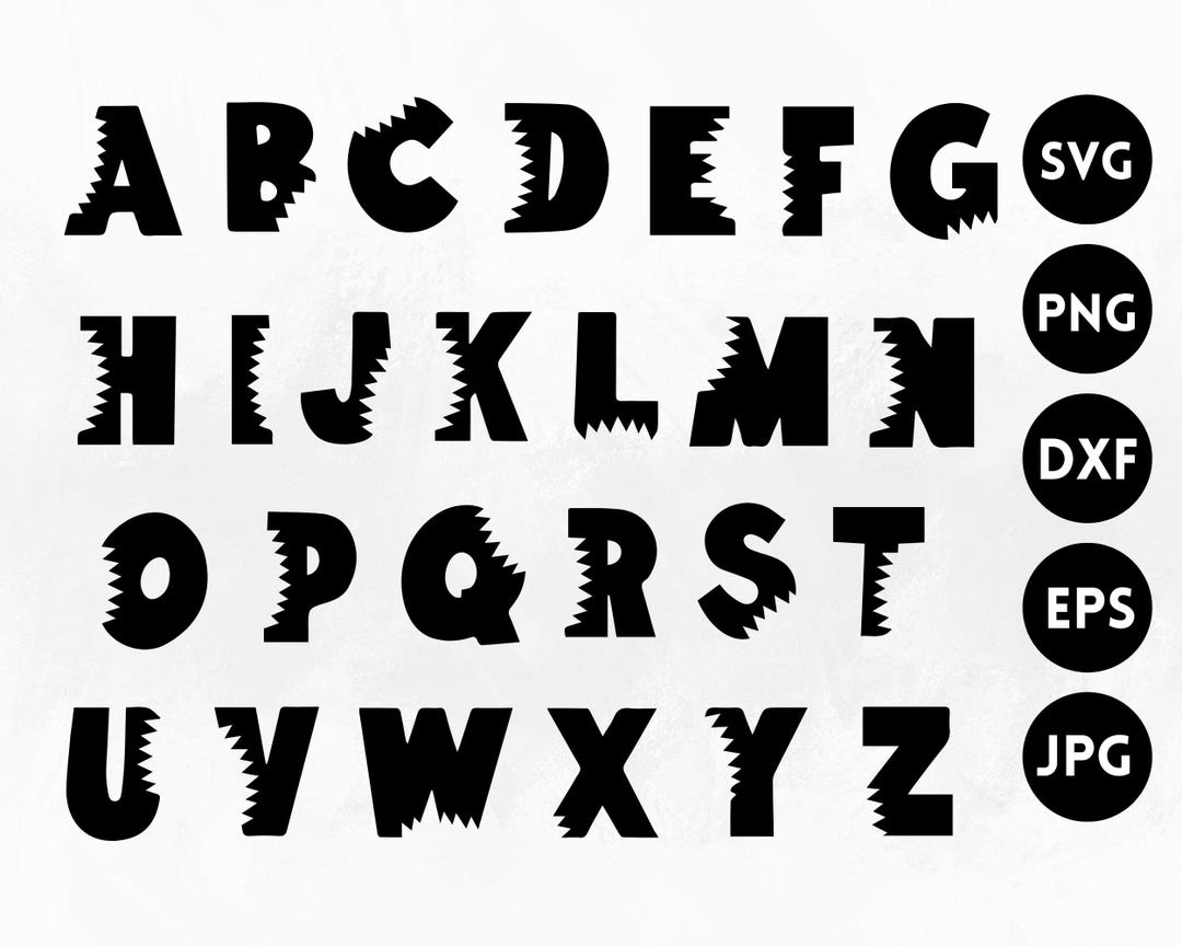 Shark Font Svg, Shark Alphabet Letter Svg, Svg Font, Shark Bite Font ...