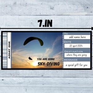 Sky Diving Ticket Template, Ticket Template, Sky Diving Ticket, Coupon ...