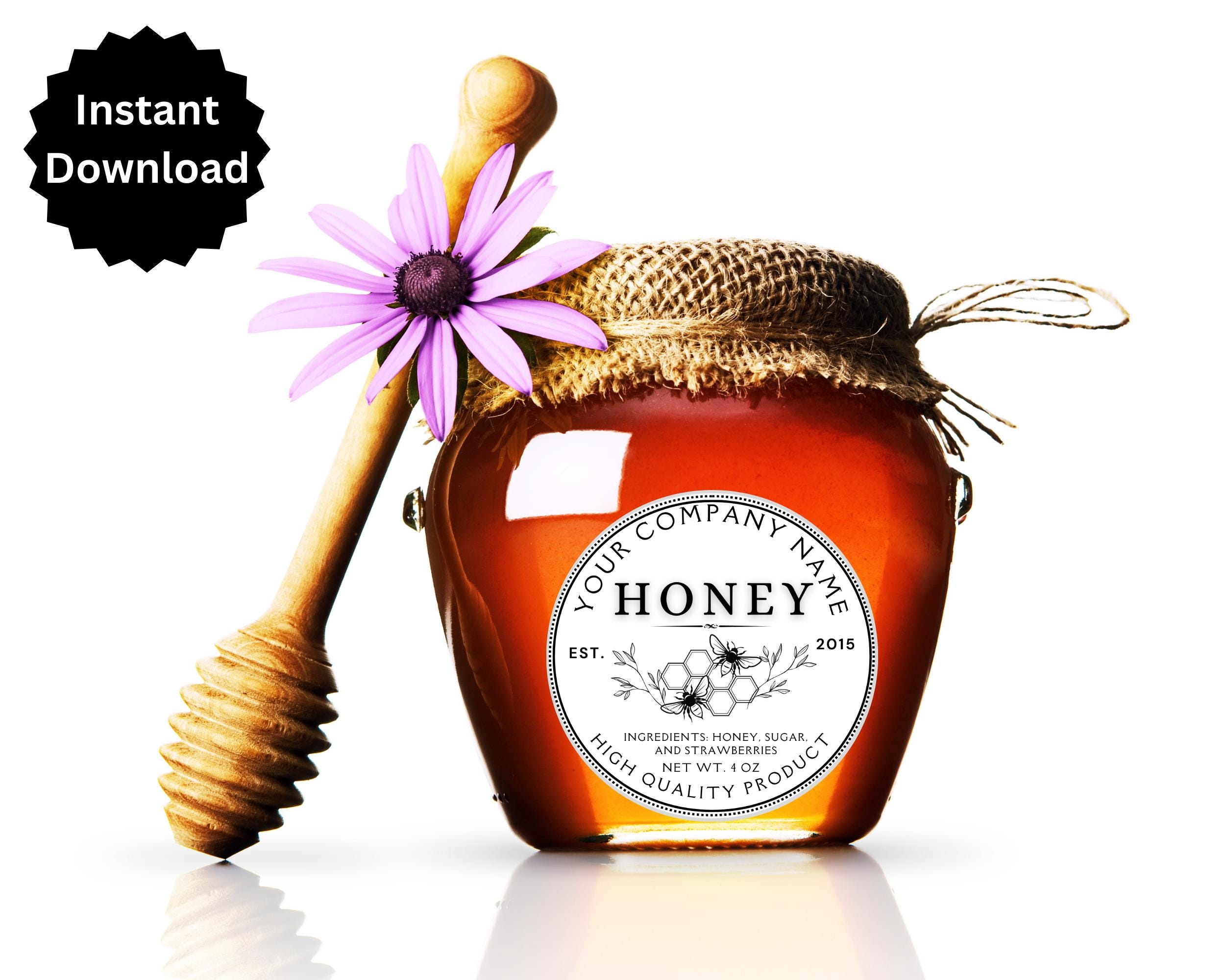 Honey Labels, Homemade Product Label, Custom Round Label, Honey Round ...