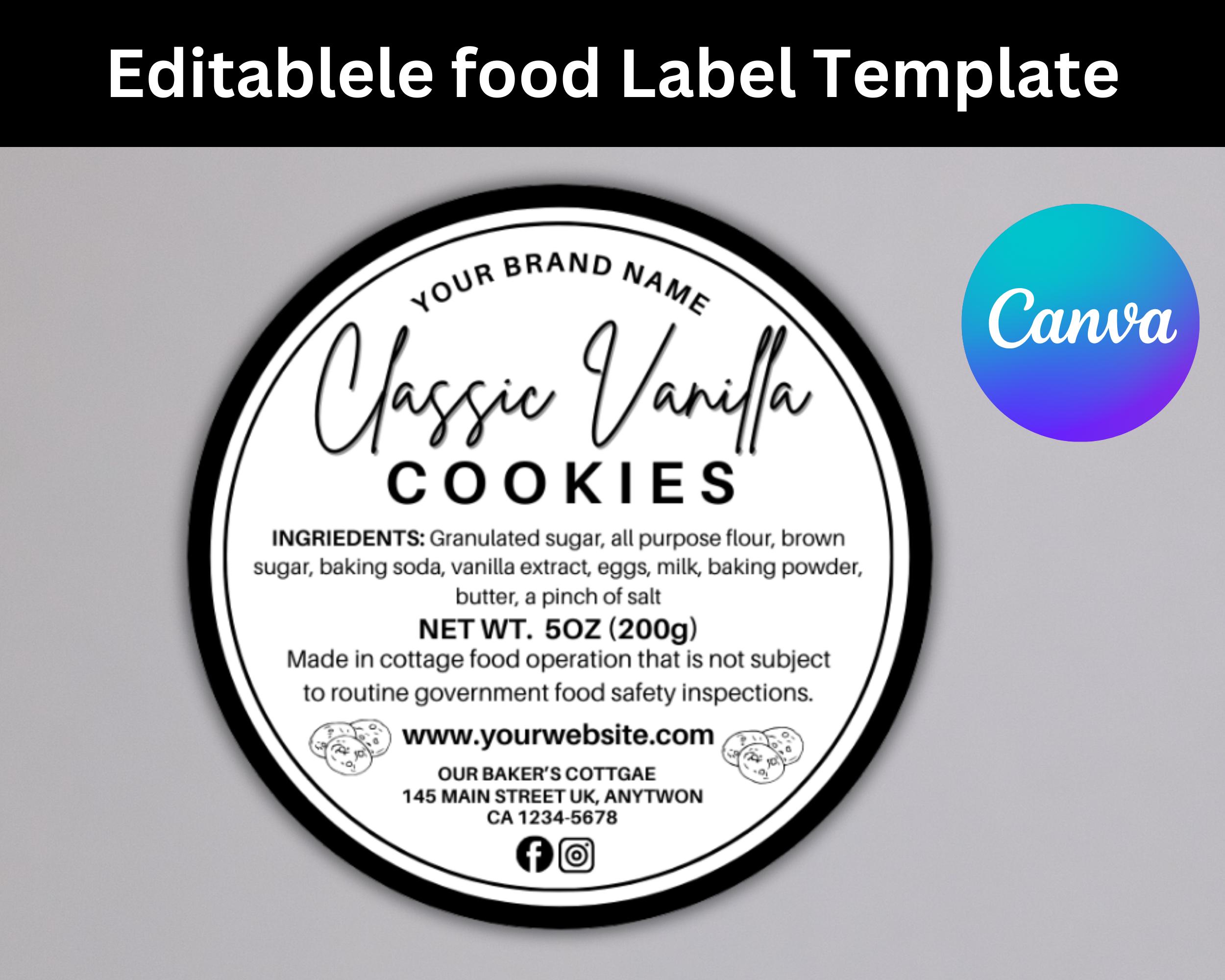 Homemade Food Label Template, Round Printable Seal, Cookie Label ...