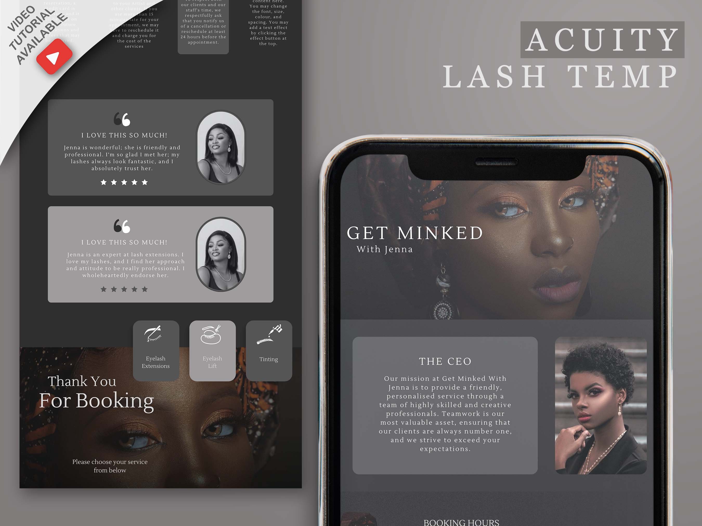 Acuity Scheduling Template Lash, Canva Acuity Booking Design,acuity ...