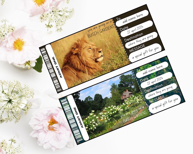 Busch Gardens Ticket Template, Invitation Template, Voucher Template ...