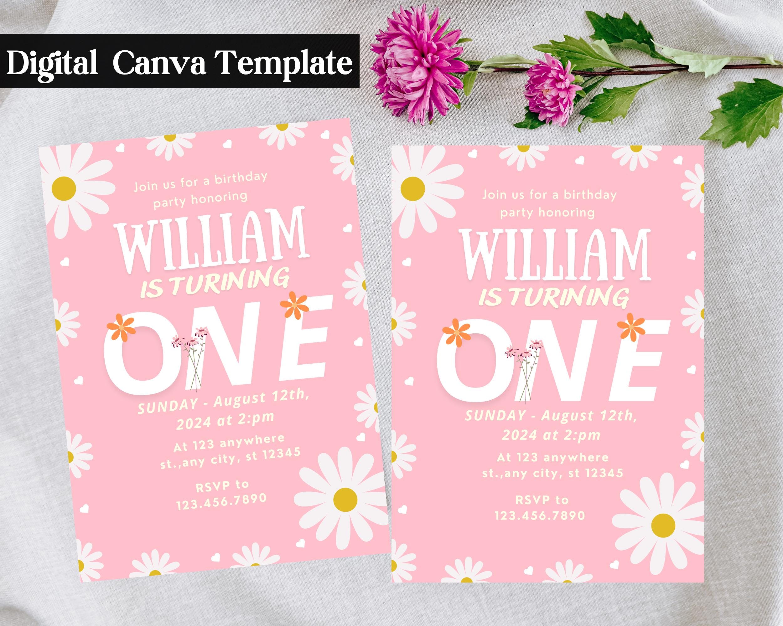 Printable Daisy Birthday Party Invitation, Daisy Birthday Invite ...