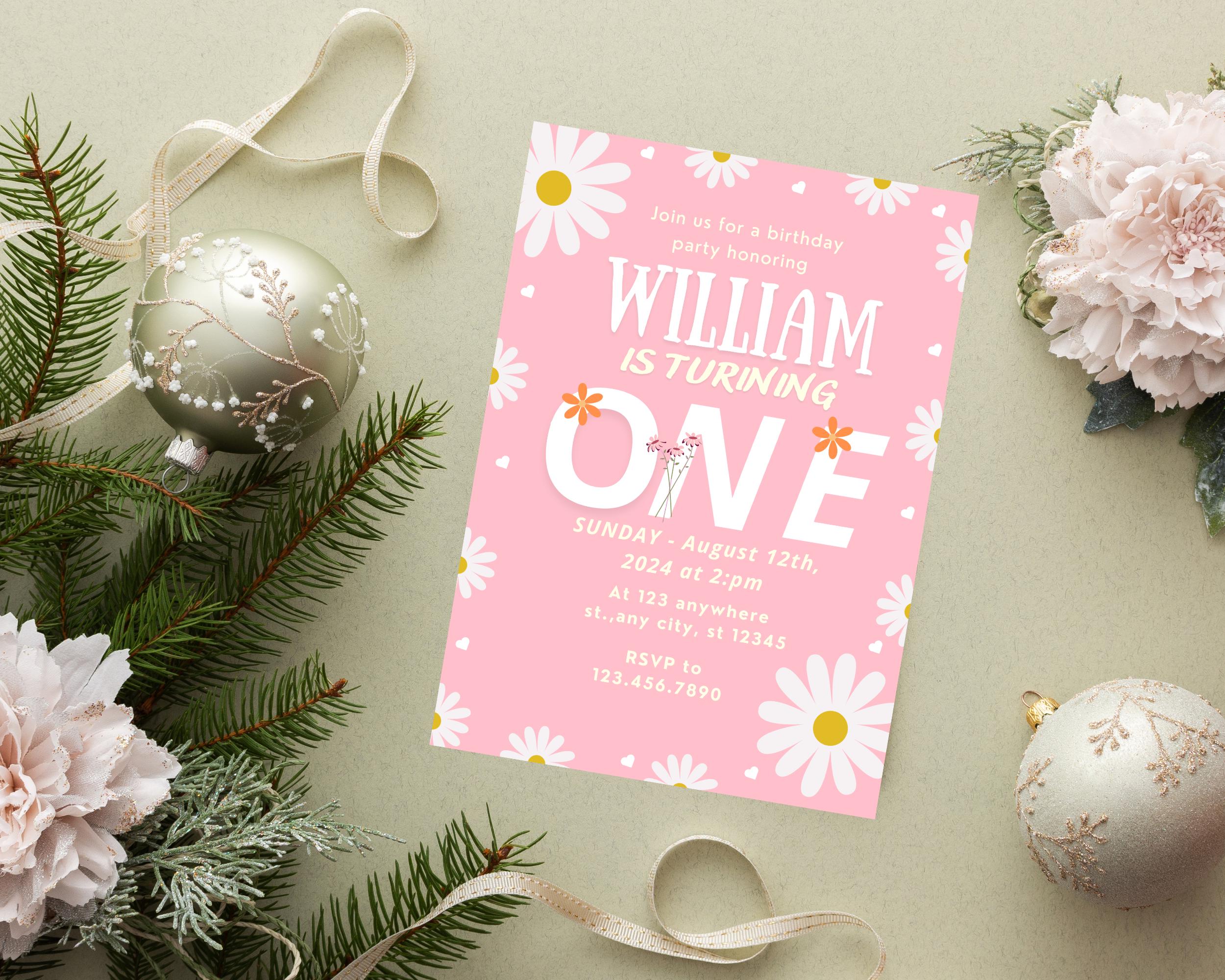 Printable Daisy Birthday Party Invitation, Daisy Birthday Invite ...