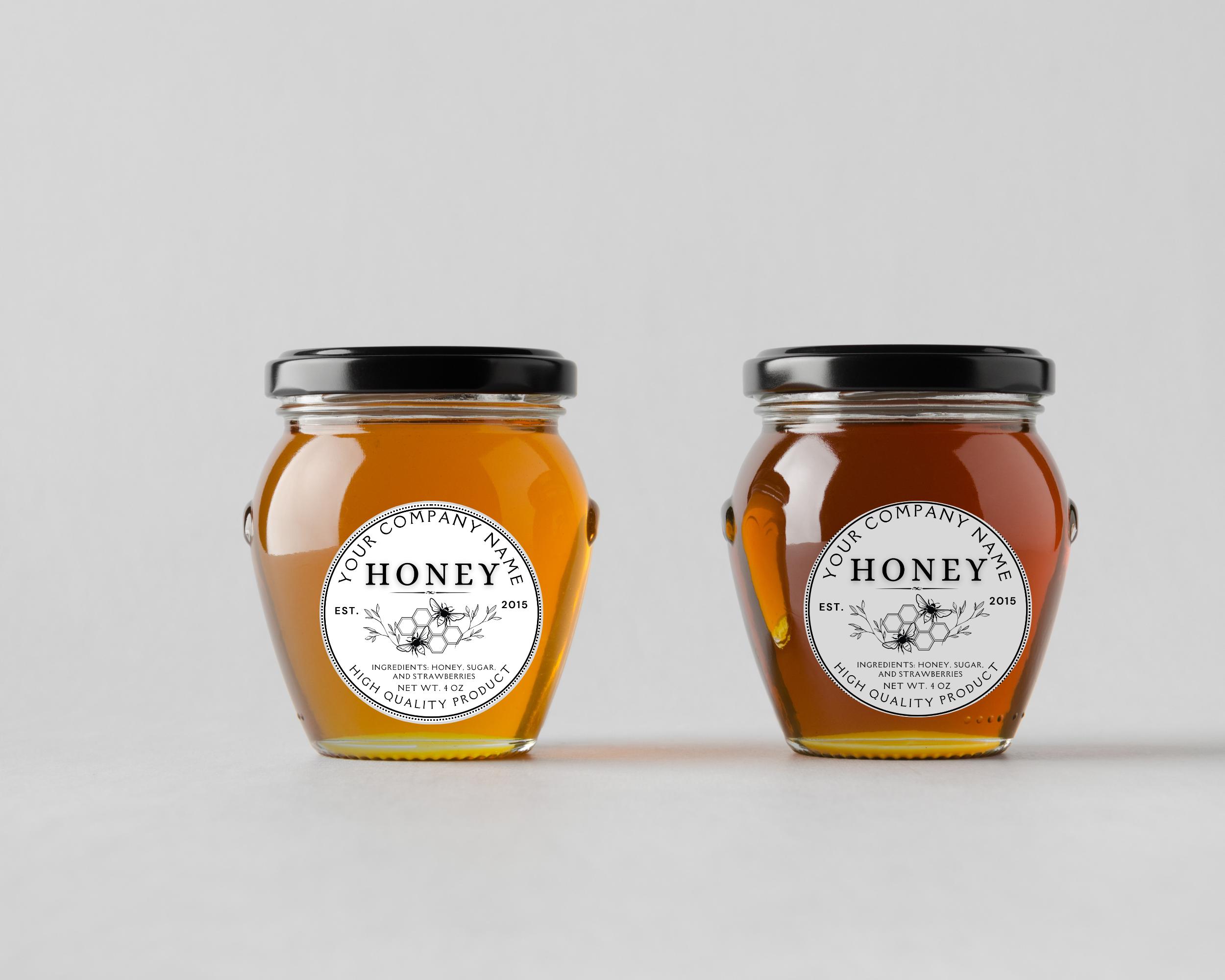 Honey Labels, Homemade Product Label, Custom Round Label, Honey Round ...