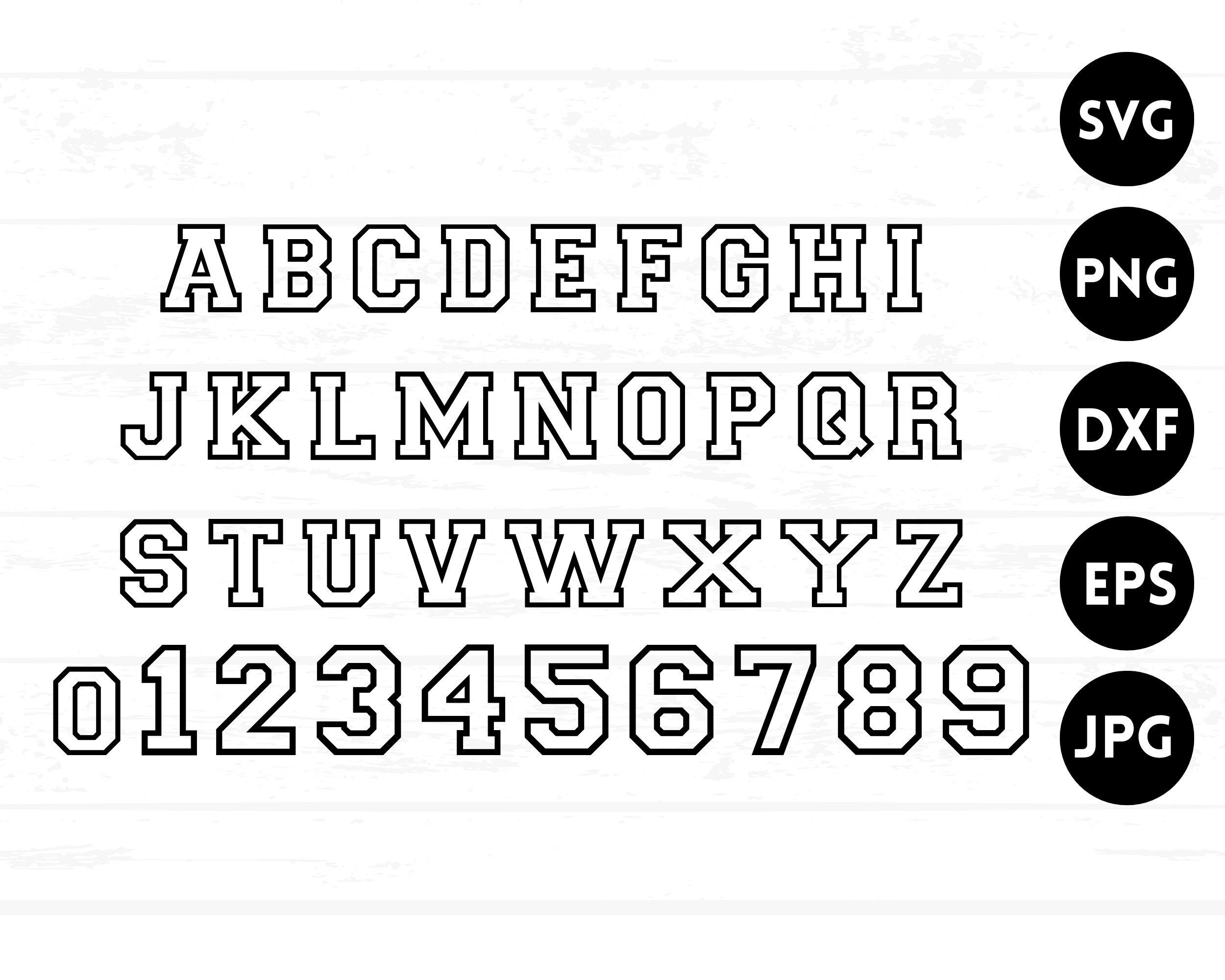 College Font, Jersey Font Svg, Varsity Font Svg, Outline Font, Sports ...
