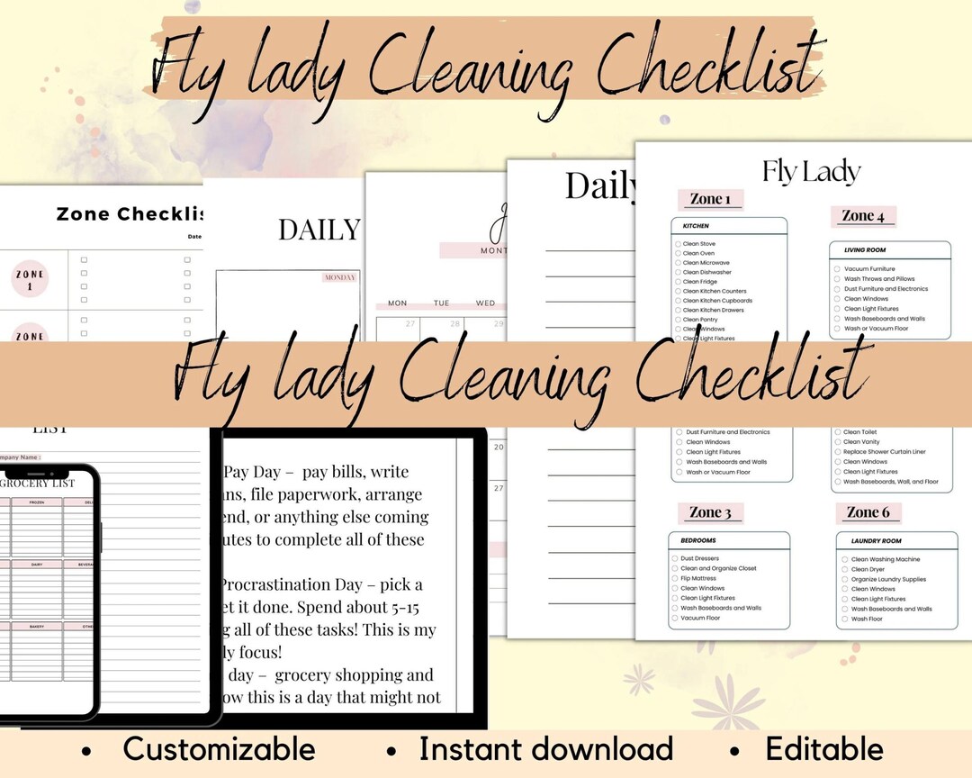 Fly Lady Cleaning Schedule, Fly Lady Printables, Flylady Cleaning ...