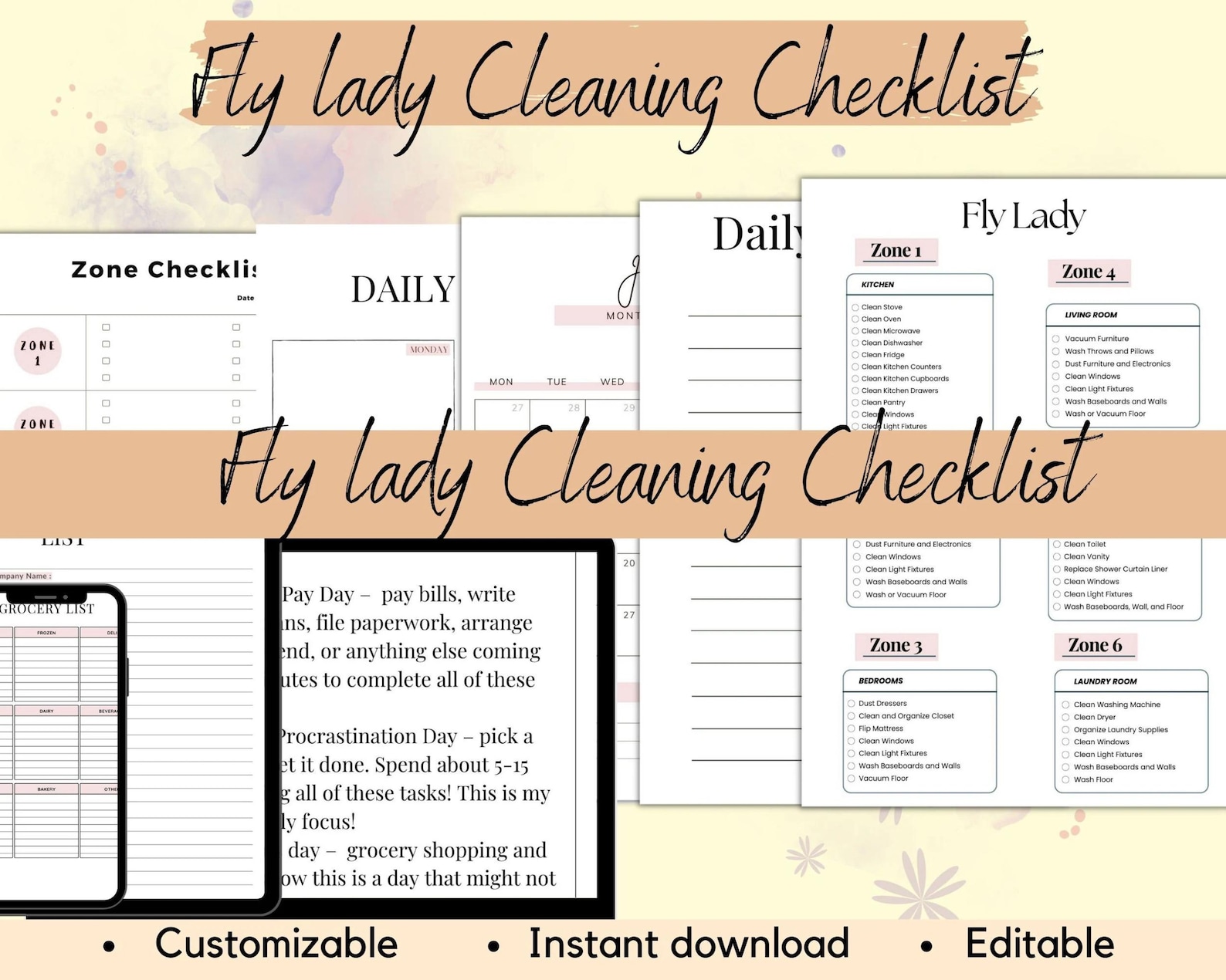 Fly Lady Cleaning Schedule, Fly Lady Printables, Flylady Cleaning ...