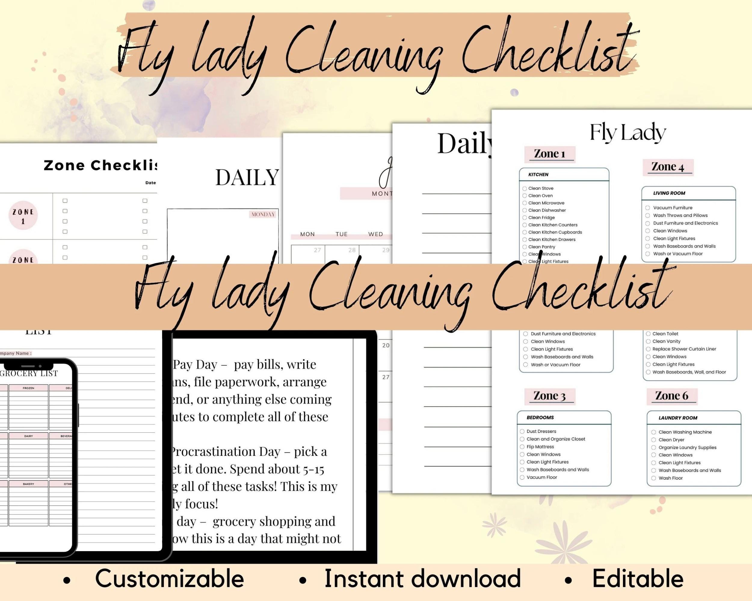 Fly Lady Cleaning Schedule, Fly Lady Printables, Flylady Cleaning ...