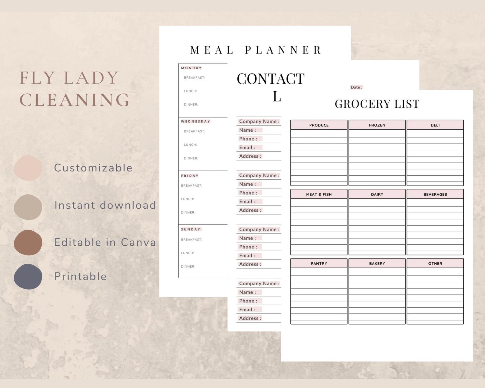 Fly Lady Cleaning Schedule, Fly Lady Printables, Flylady Cleaning ...