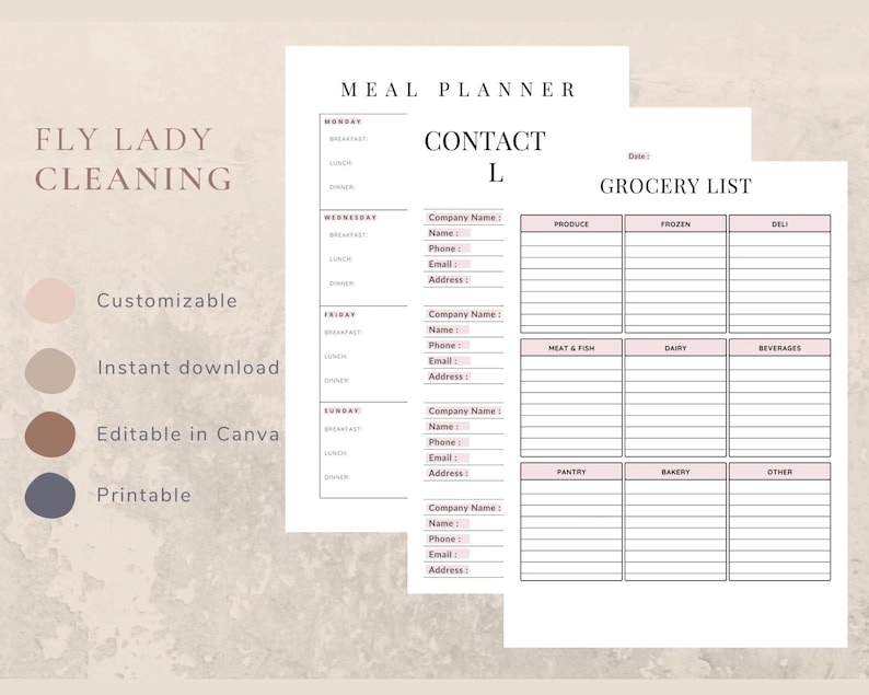 Fly Lady Cleaning Schedule, Fly Lady Printables, Flylady Cleaning ...