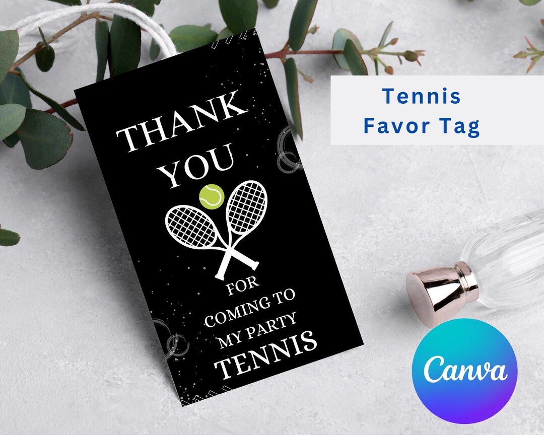 Tennis Tag, Tennis Treat Tag, Good Luck Tag, Tennis Birthday Favor Tags ...