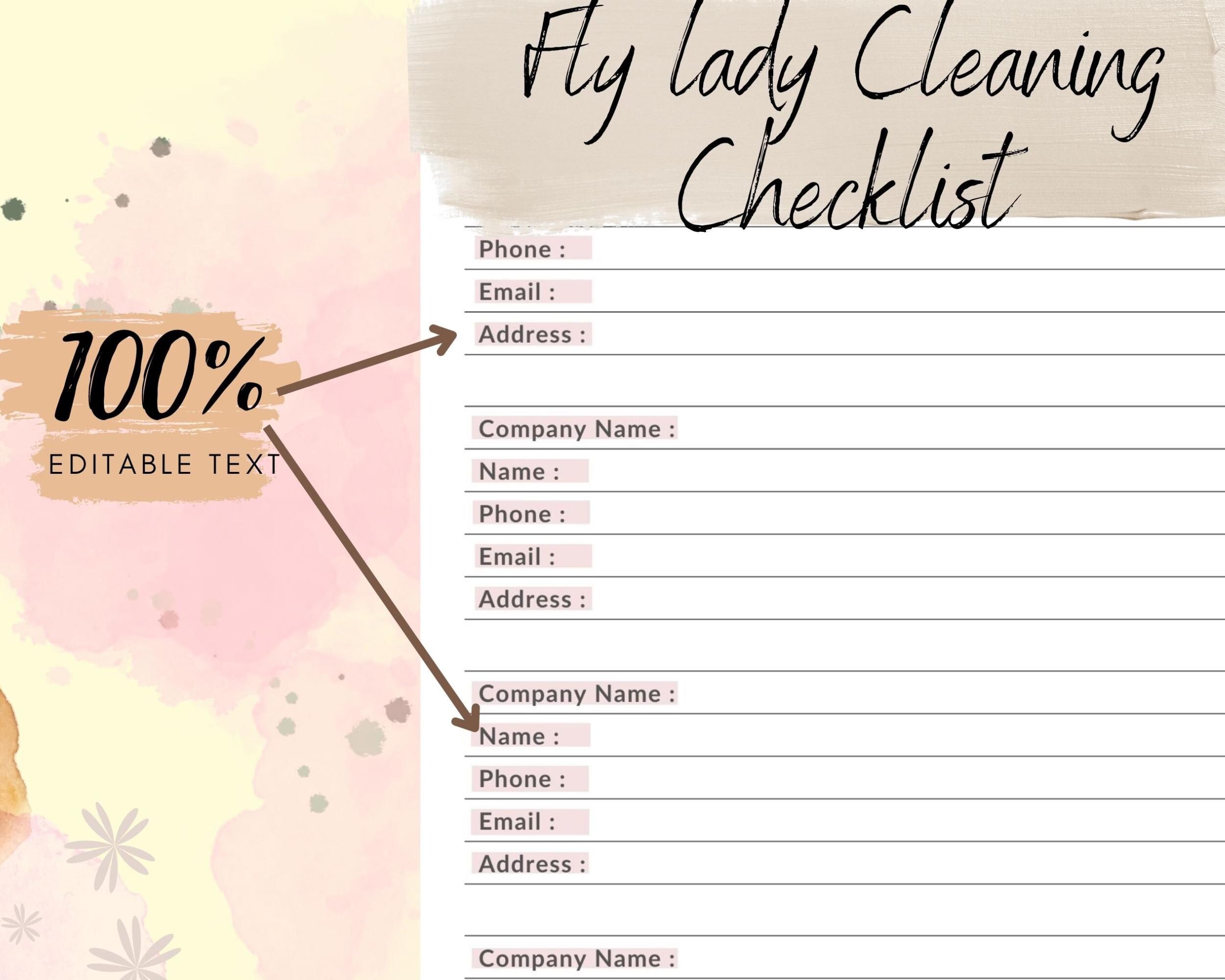 Fly Lady Cleaning Schedule, Fly Lady Printables, Flylady Cleaning ...