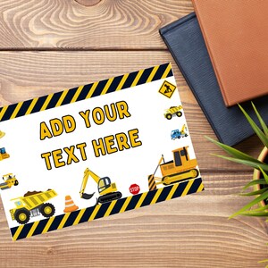 Construction Party Food Labels ,construction Food Labels, Construction ...