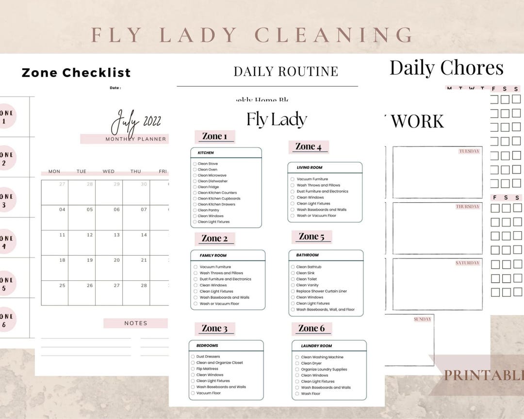 Fly Lady Cleaning Schedule, Fly Lady Printables, Flylady Cleaning ...