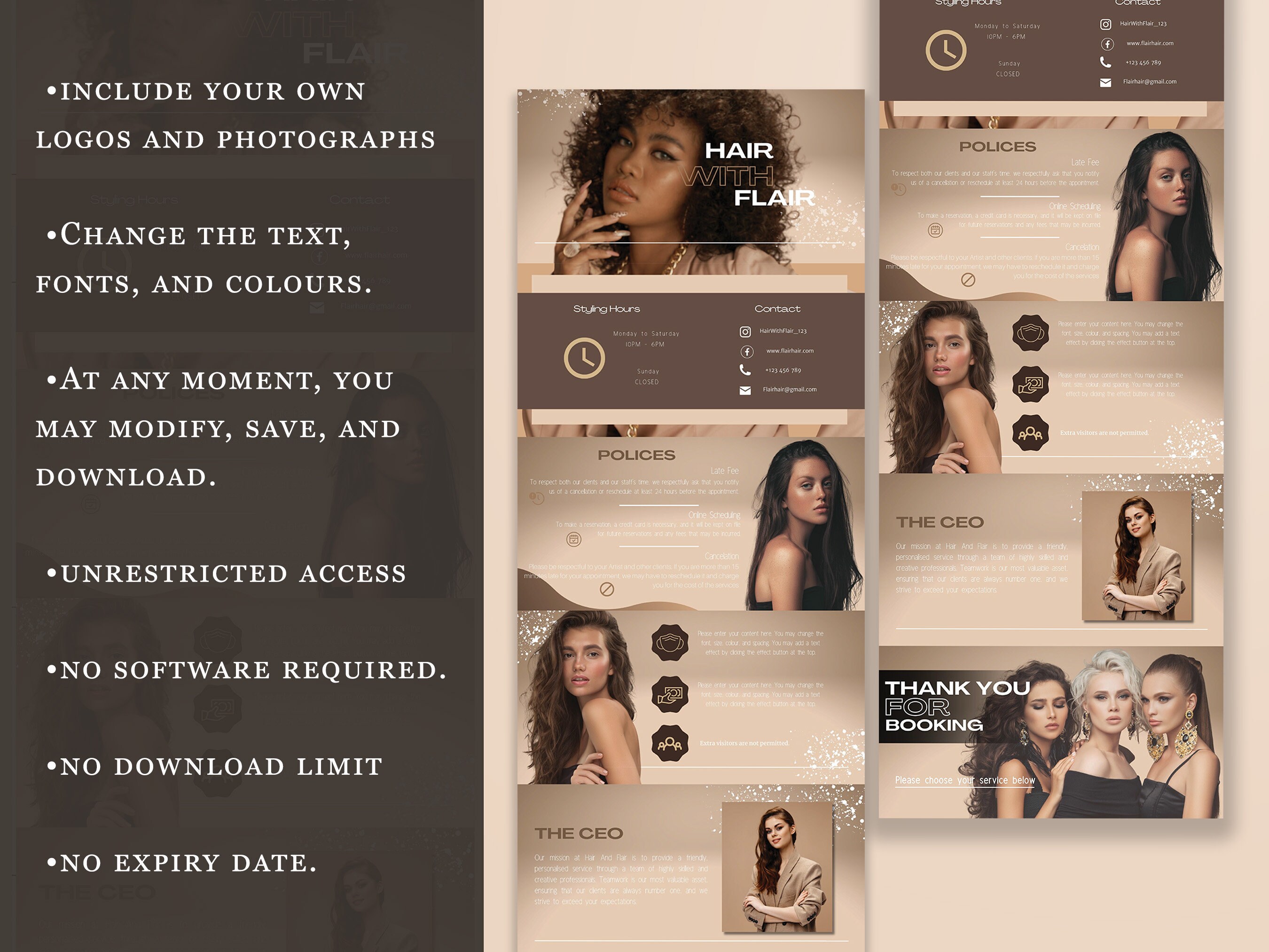 Acuity Scheduling Template Hair Stylistacuity Template - Etsy