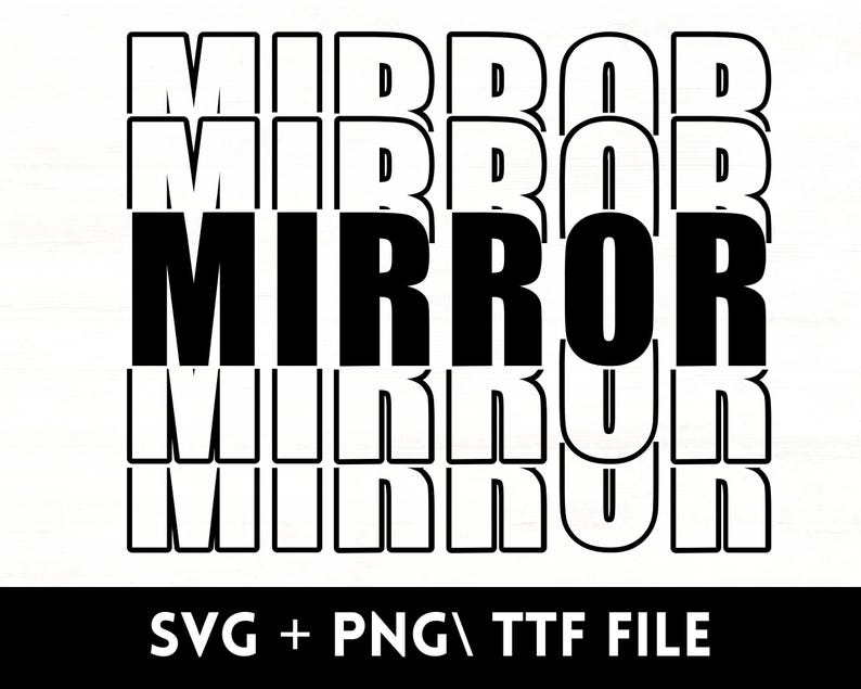 Mirror Font, Full Alphabet, Stacked Letters, Digital Download, Cricut ...