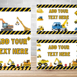 Construction Party Food Labels ,construction Food Labels, Construction ...