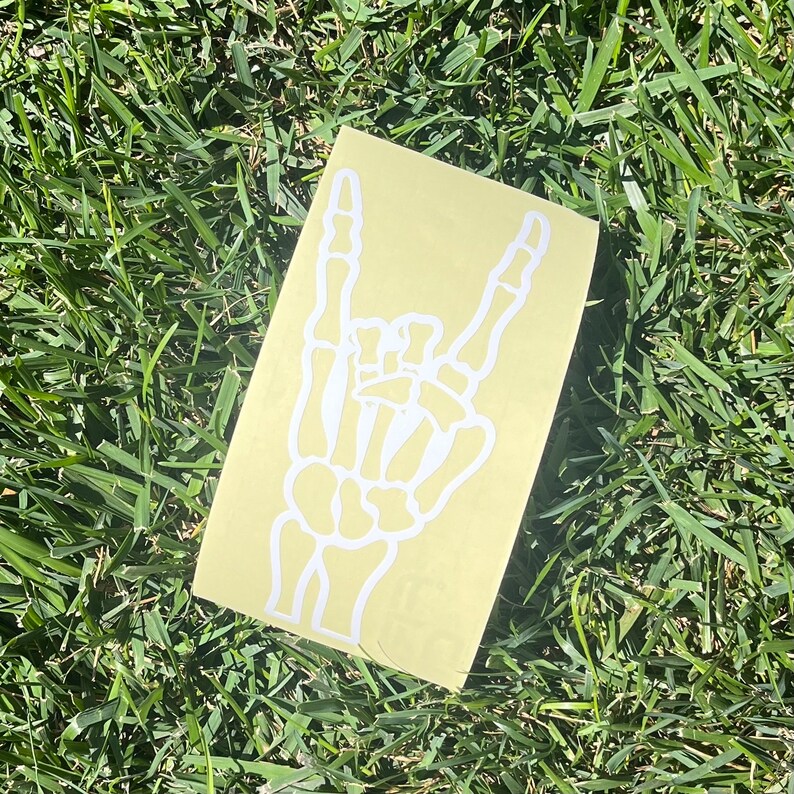 Skeleton Devil Horns Hand Vinyl Decal Skeleton Hand Vinyl - Etsy